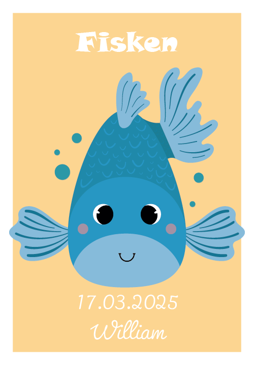 Shop en fin Fisken stjernetegn plakat hos Bilibam